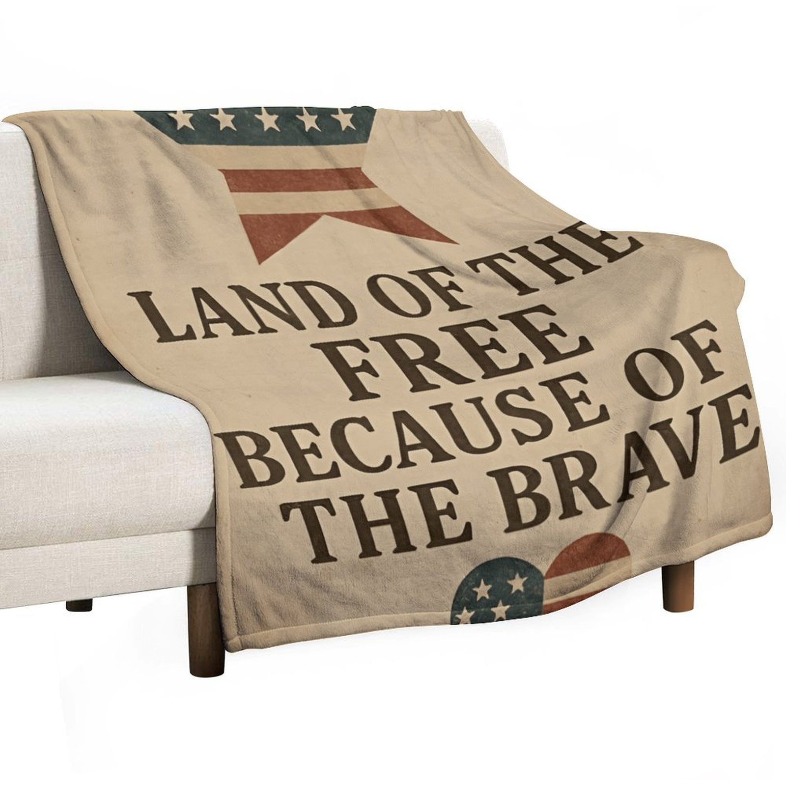 Independence Day USA Flag Art Land of The Free Because of The Brave ...