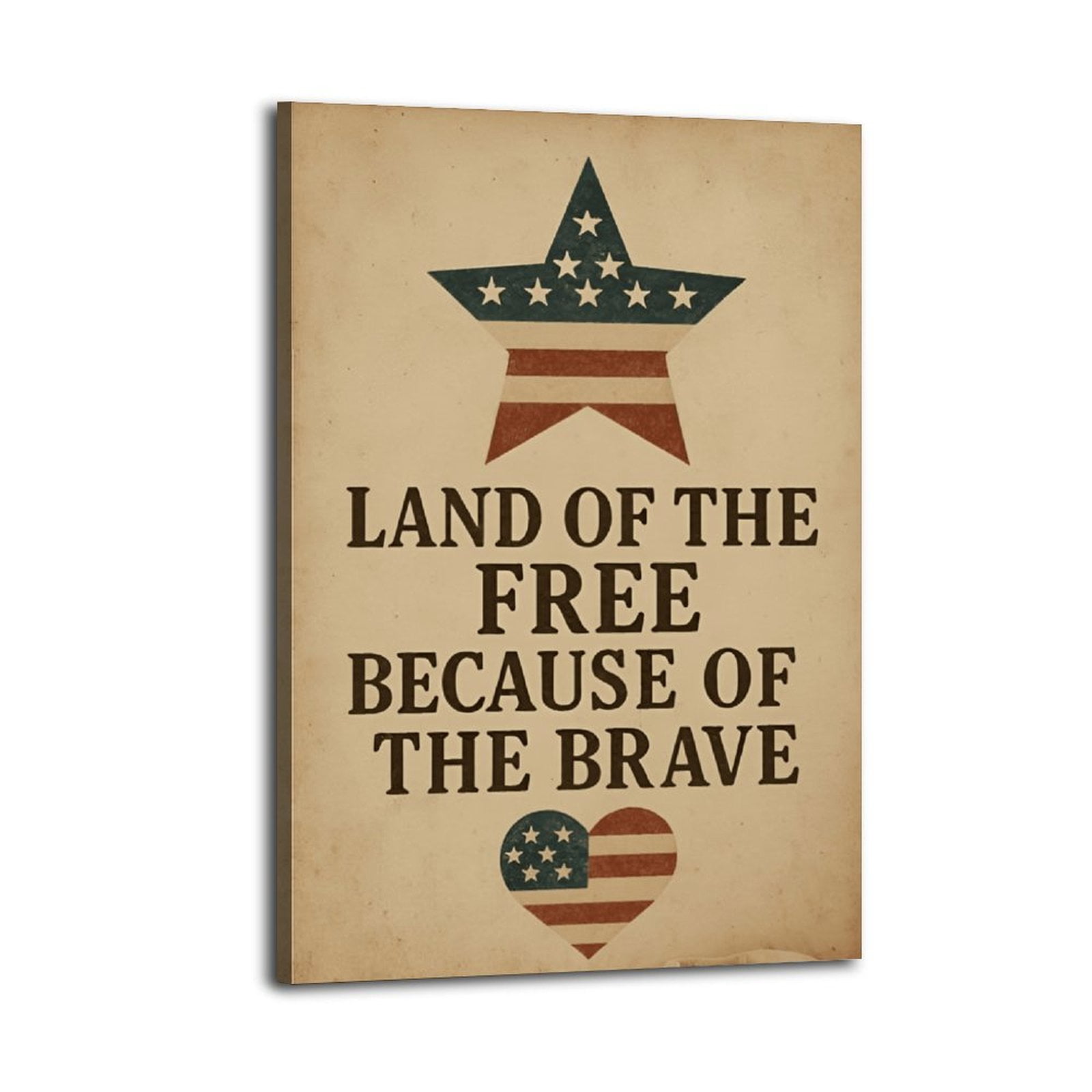Independence Day USA Flag Art Land of The Free Because of The Brave ...