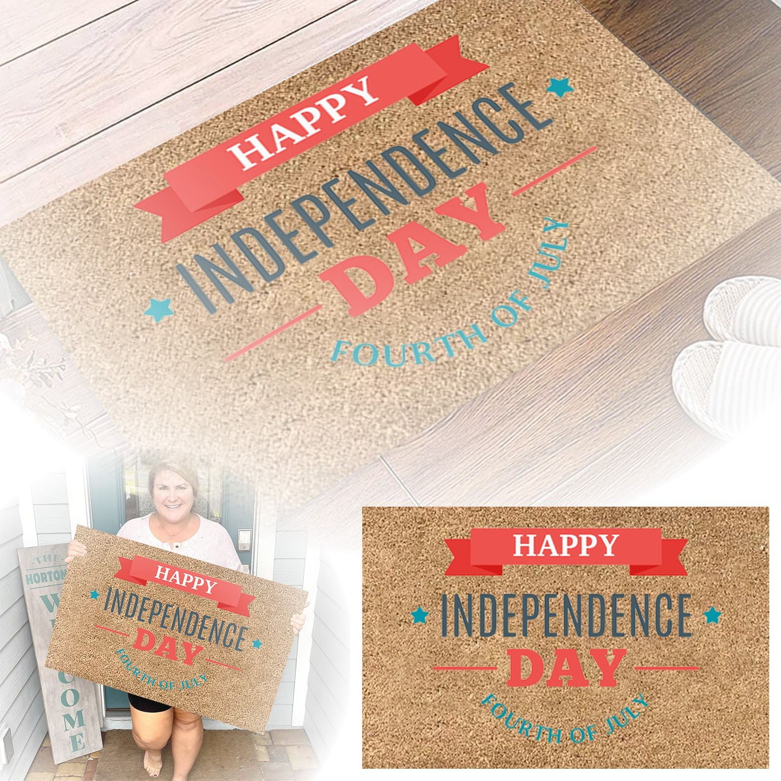 Independence Day USA Pattern Floor Mats Independence Day Velvet Floor ...
