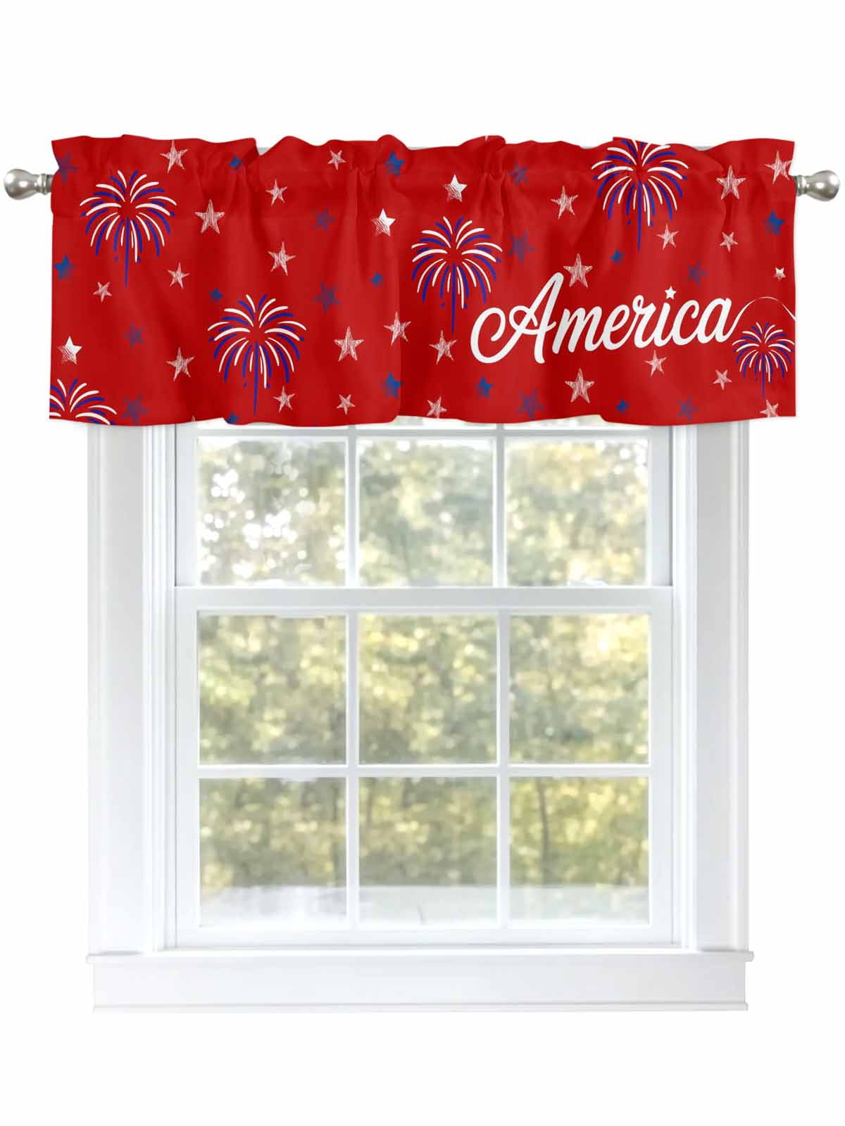 Independence Day Valances for Windows Usa Flag Day America Stars Red ...