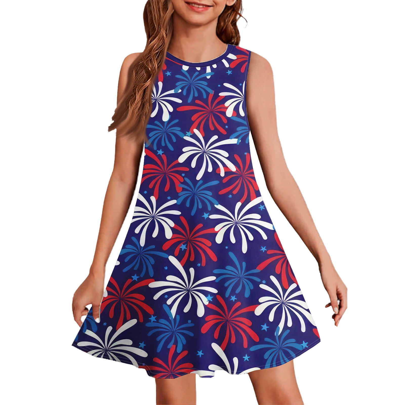 4th Of July Watermelon Red Girls' Dresses Independence Day Sleeveless ...