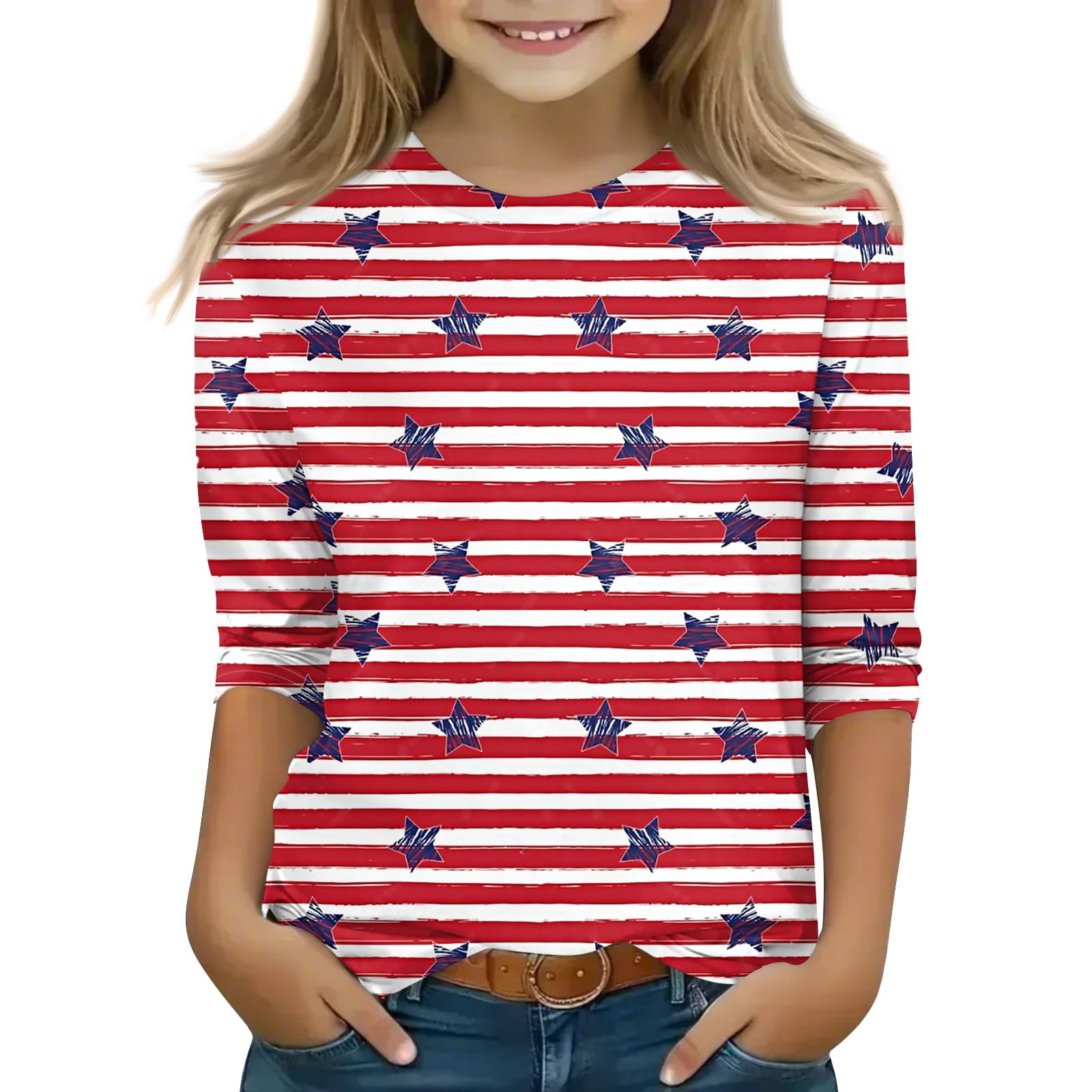Independence Day Watermelon Red Shirts for Girls July 4th Celebration ...