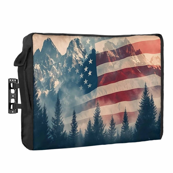 Independence Day Waterproof Outdoor TV Cover, Mountain Forest American ...