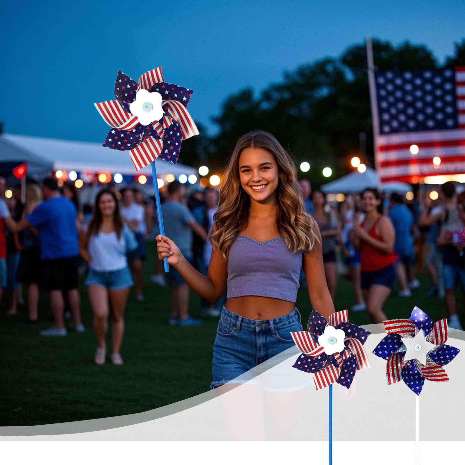 Independence Day Windmill Decoration | Tricolor Red White Blue Double ...