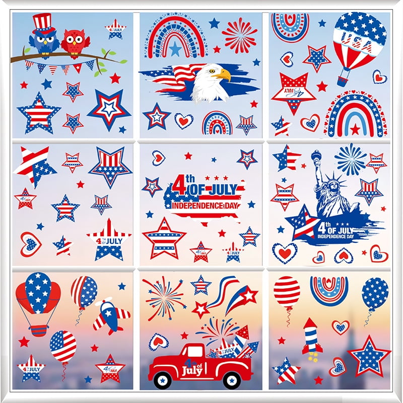 Independence Day Window Sticker July Patriot Independence Day Window ...
