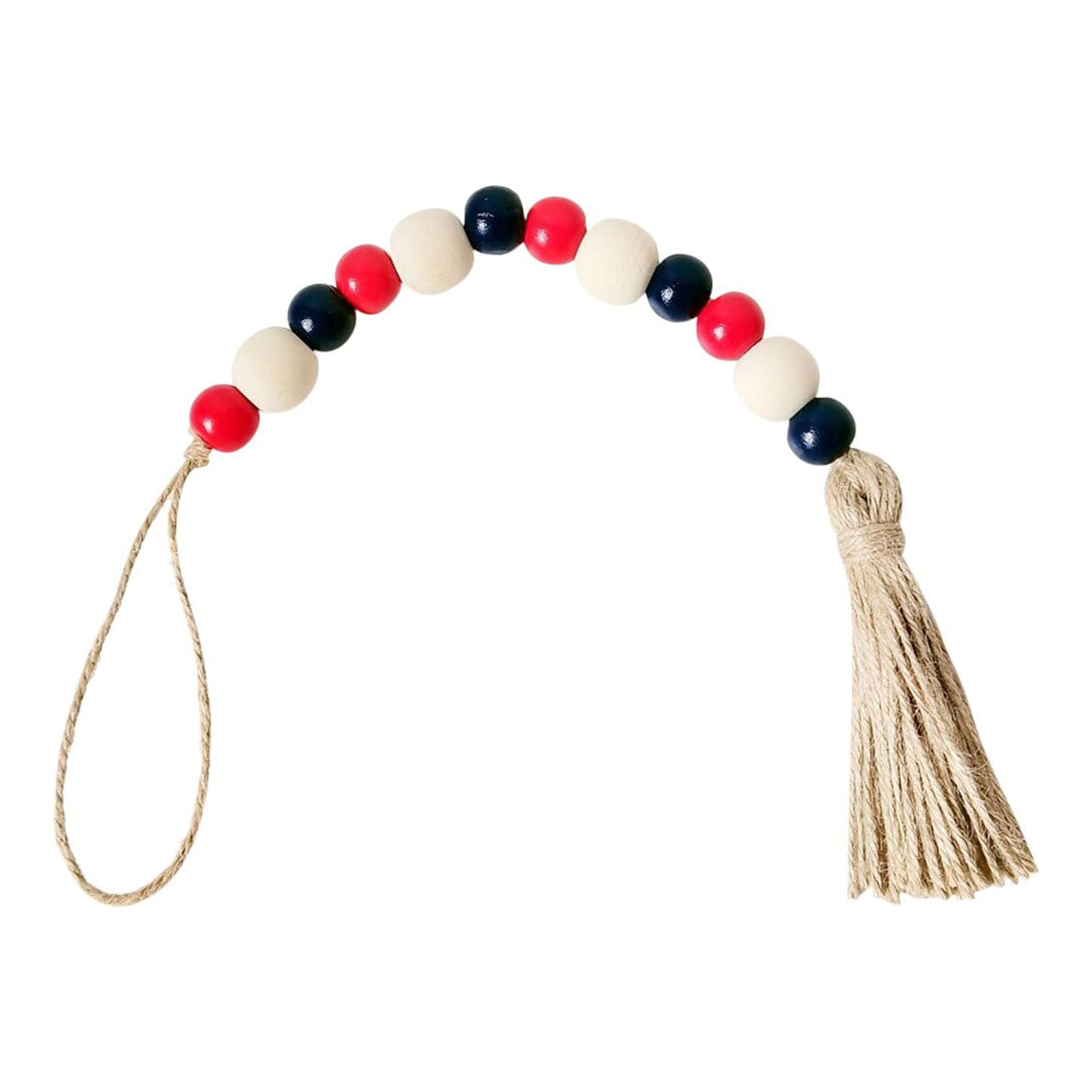 Independence Day Wooden Beads Fringed Farmhouse Rustic Wooden Beads 4th ...