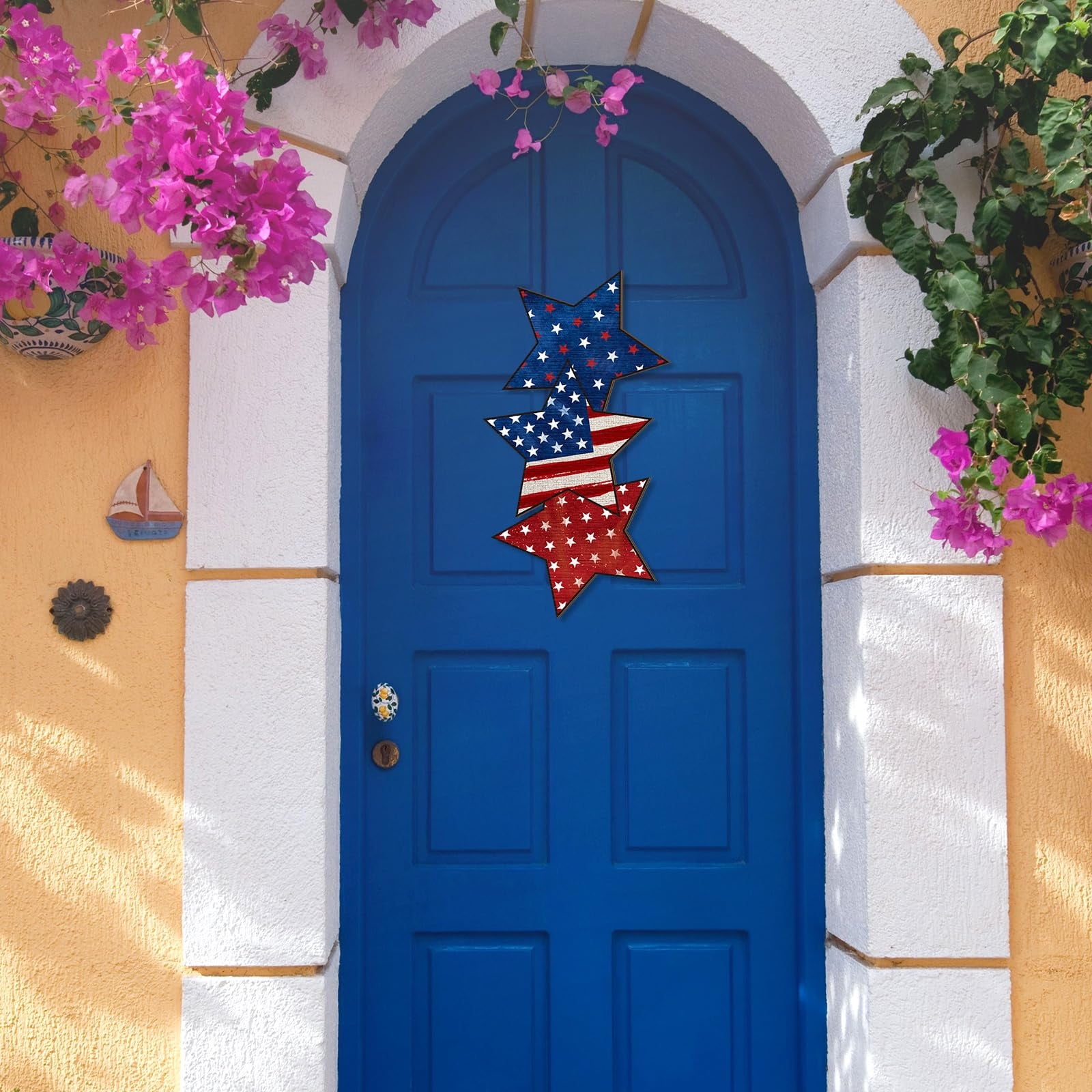Independence Day Wooden Door Decor Dod Bless America 2025 Patriotic 1PC ...