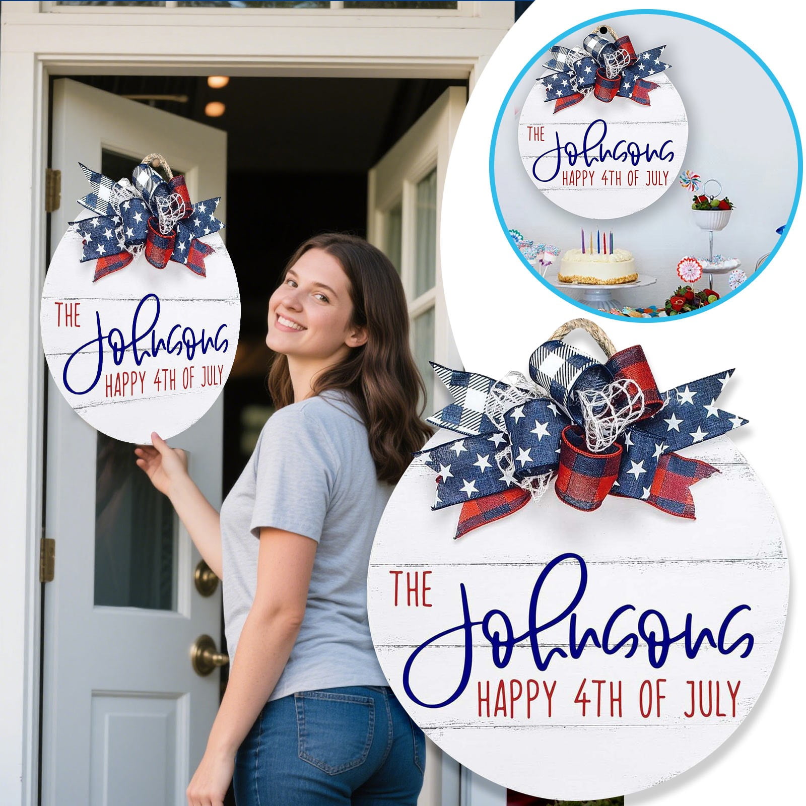 Independence Day Wooden Door Sign Clearance! "30*30Cm Independence Day ...