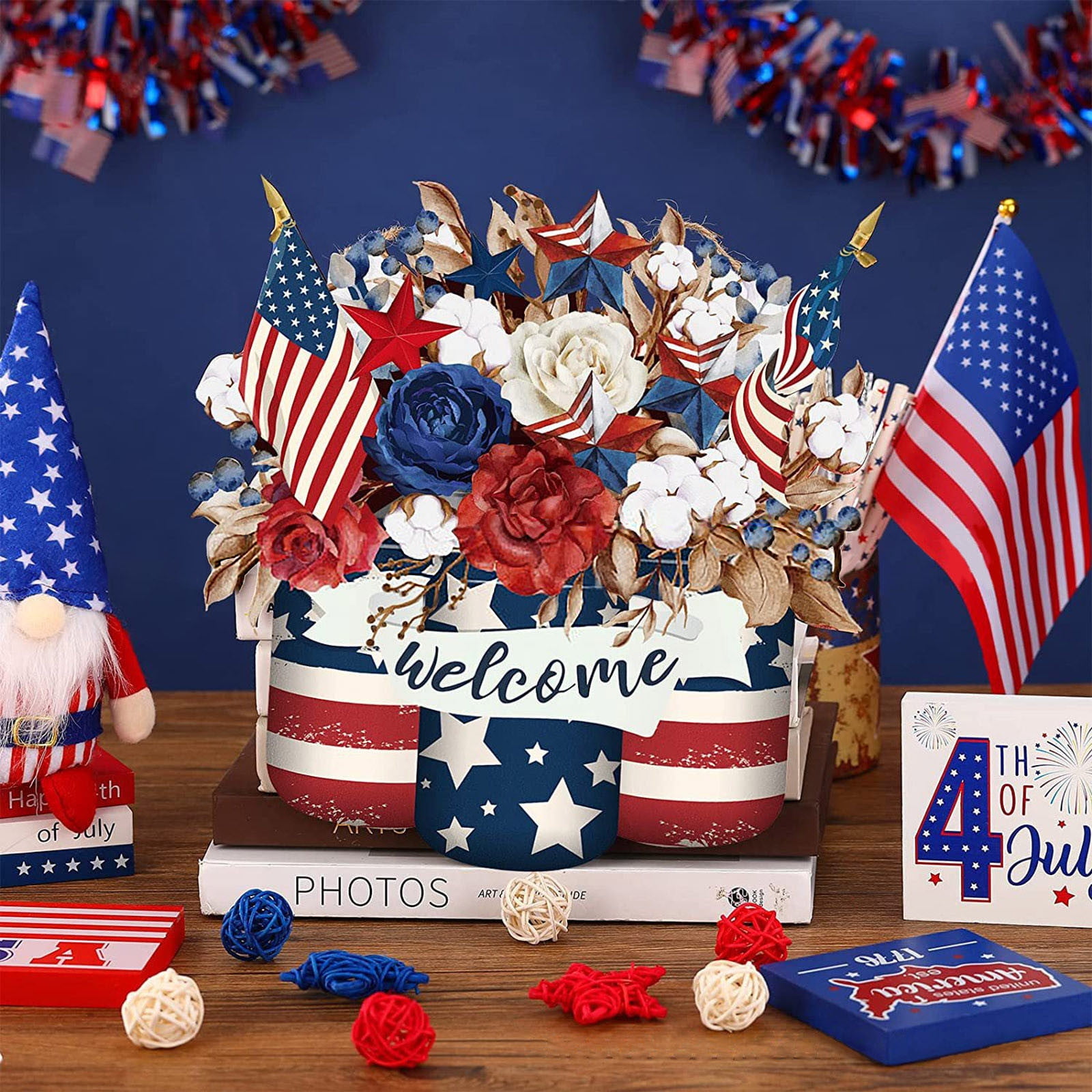 Independence Day Wooden Door Sign Hanger | Circular Home Decoration ...