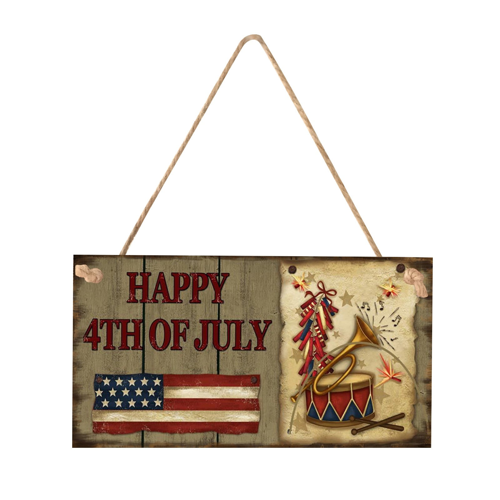 Independence Day Wooden Independence Day Door Sign 20.3*10.8cm 2025 ...