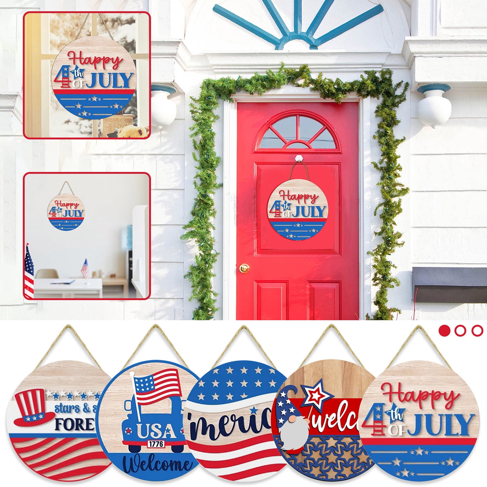 Independence Day Wooden Independence Day Door Sign 2025 12Inch Door ...