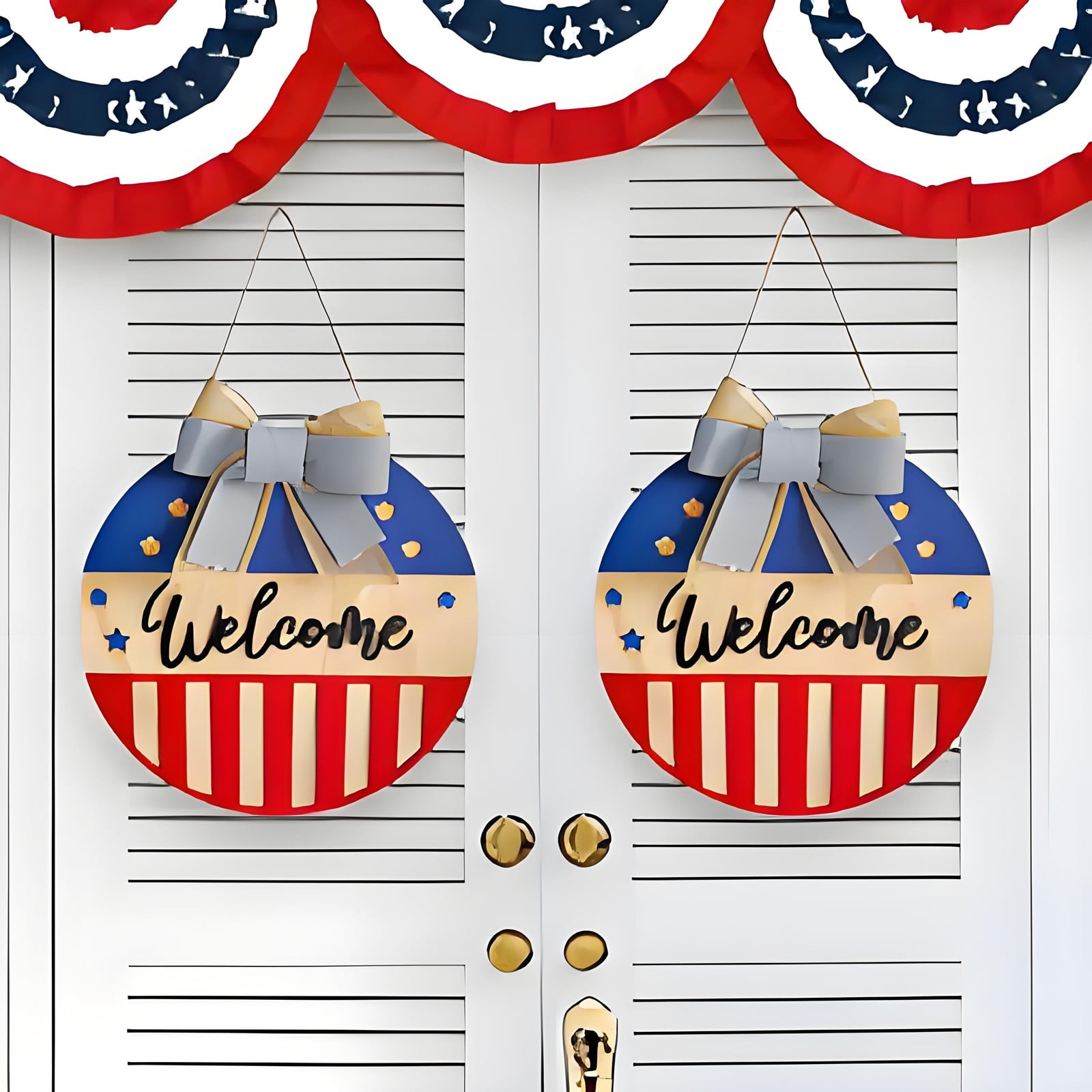 Independence Day Wooden Independence Day Door Sign Patriotic 12Inch ...