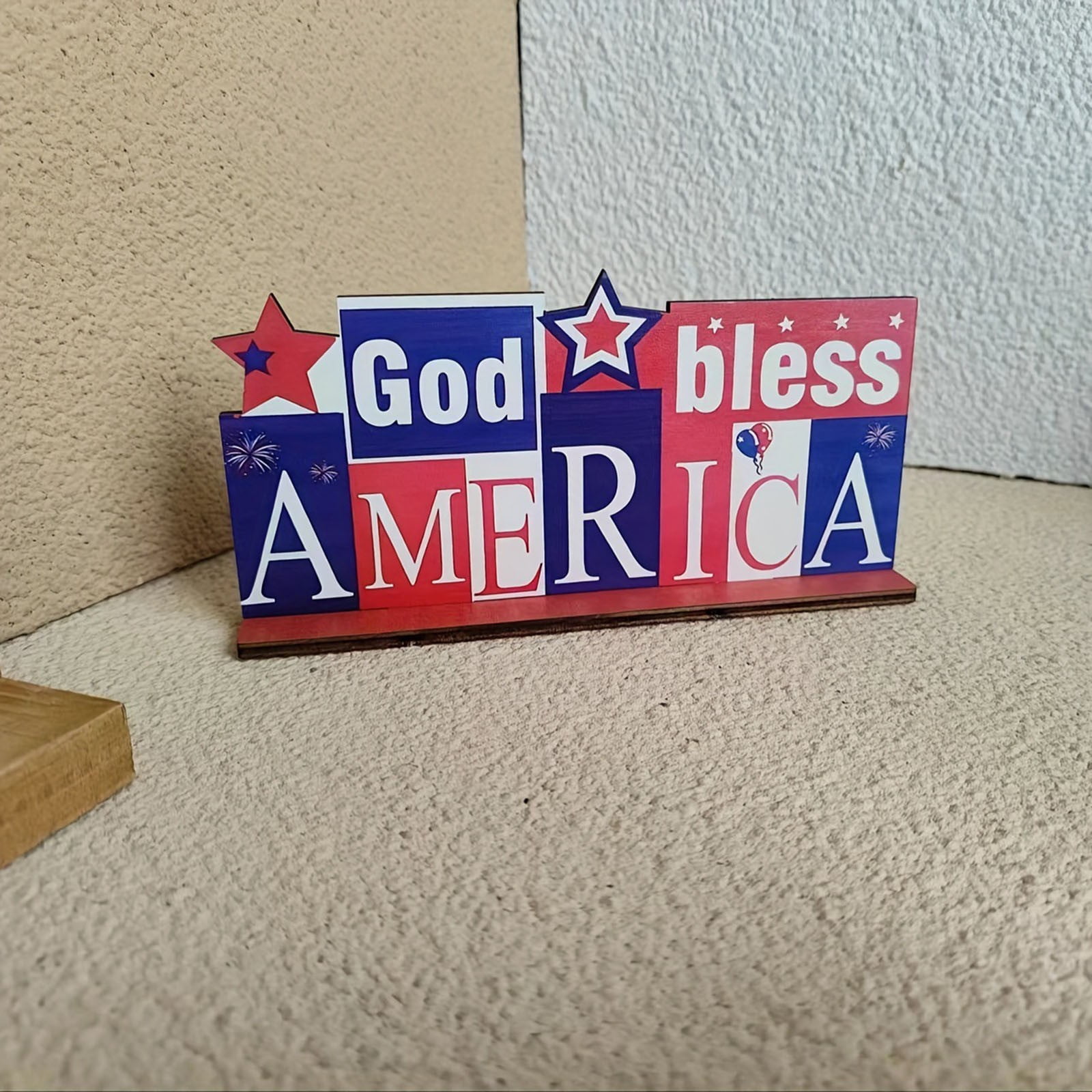 Independence Day Wooden Independence Day Table Decor 1776 Patriotic ...