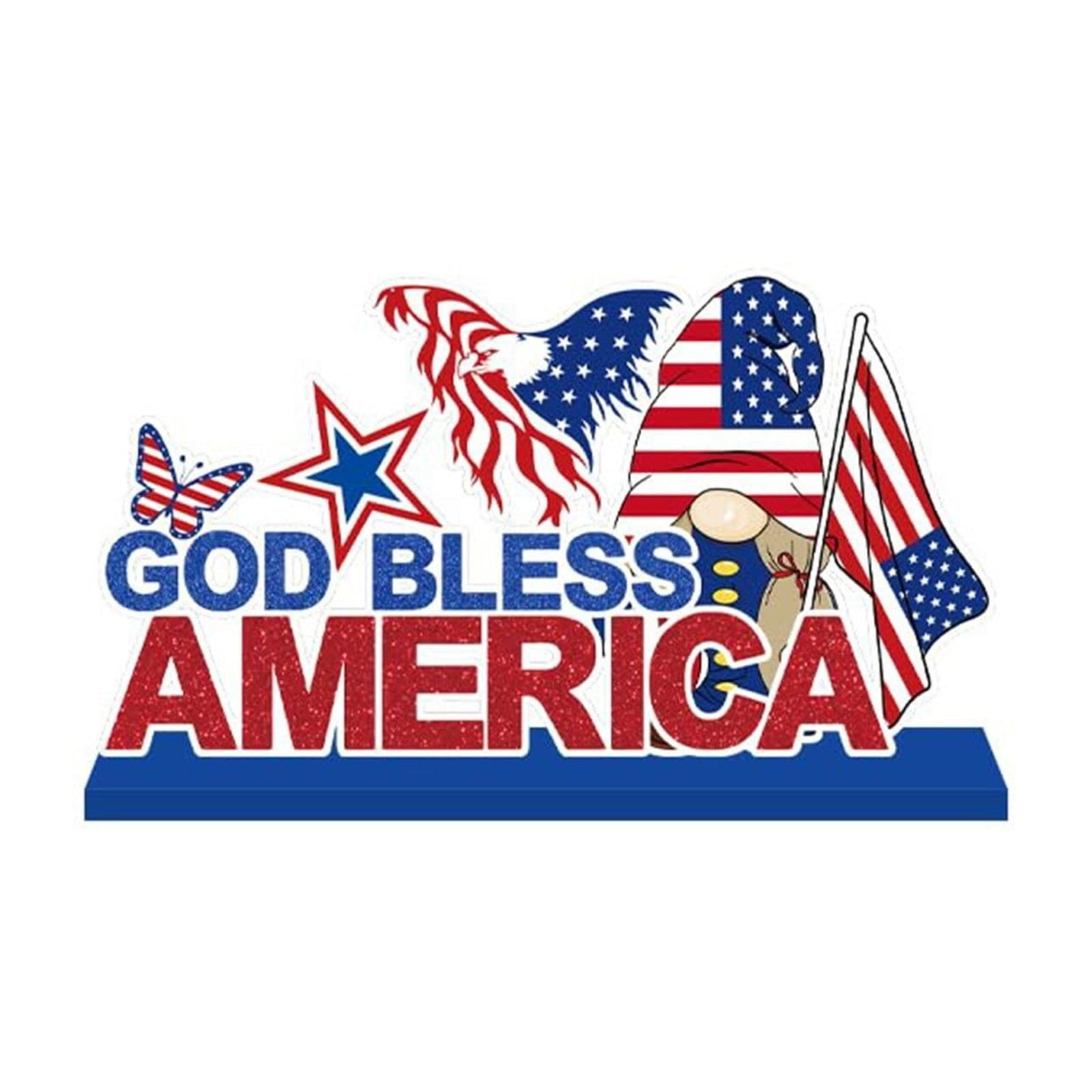 Independence Day Wooden Independence Day Table Decor 22cm Patriotic ...