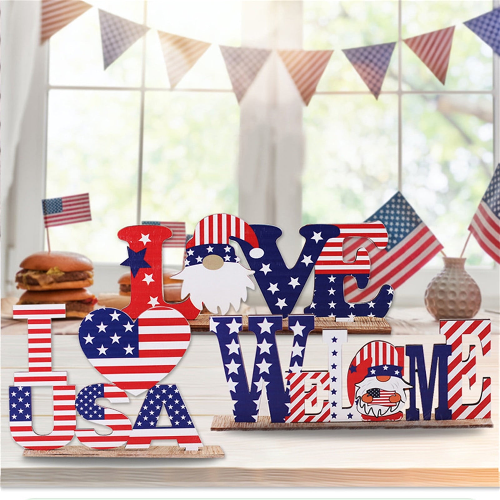 Independence Day Wooden Independence Day Table Decor Patriotic 1PC 2025 ...
