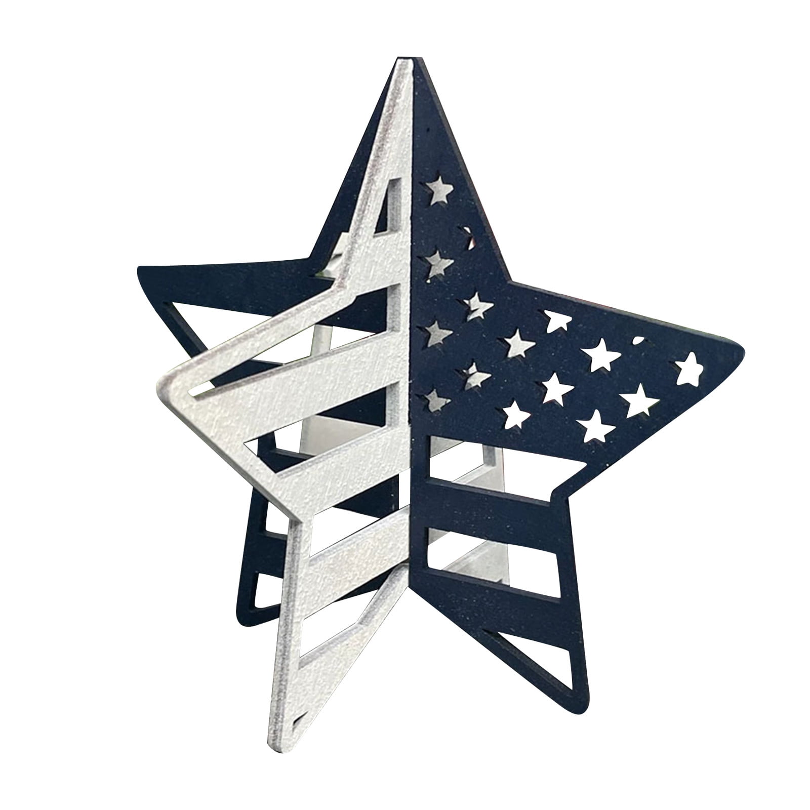 Independence Day Wooden Independence Day Table Decor Star Patriotic 3D ...