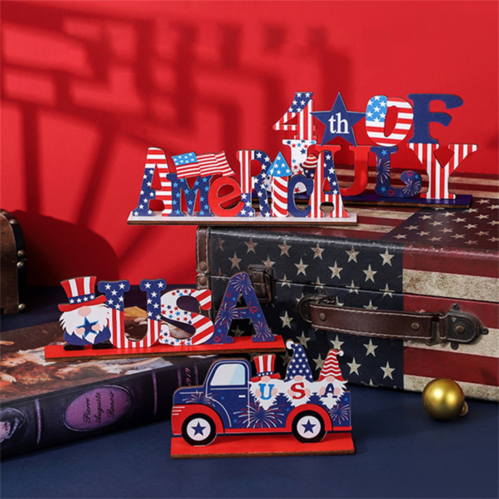 Independence Day Wooden Independence Day Table Decorations 2025 DIY 1PC ...