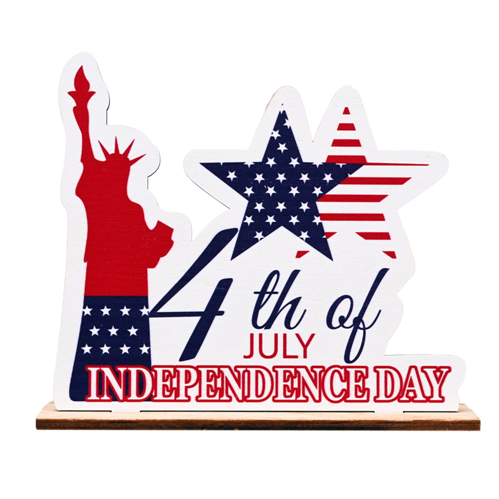 Independence Day Wooden Ornaments - Patriotic Decor Set - Rustic 4th of ...