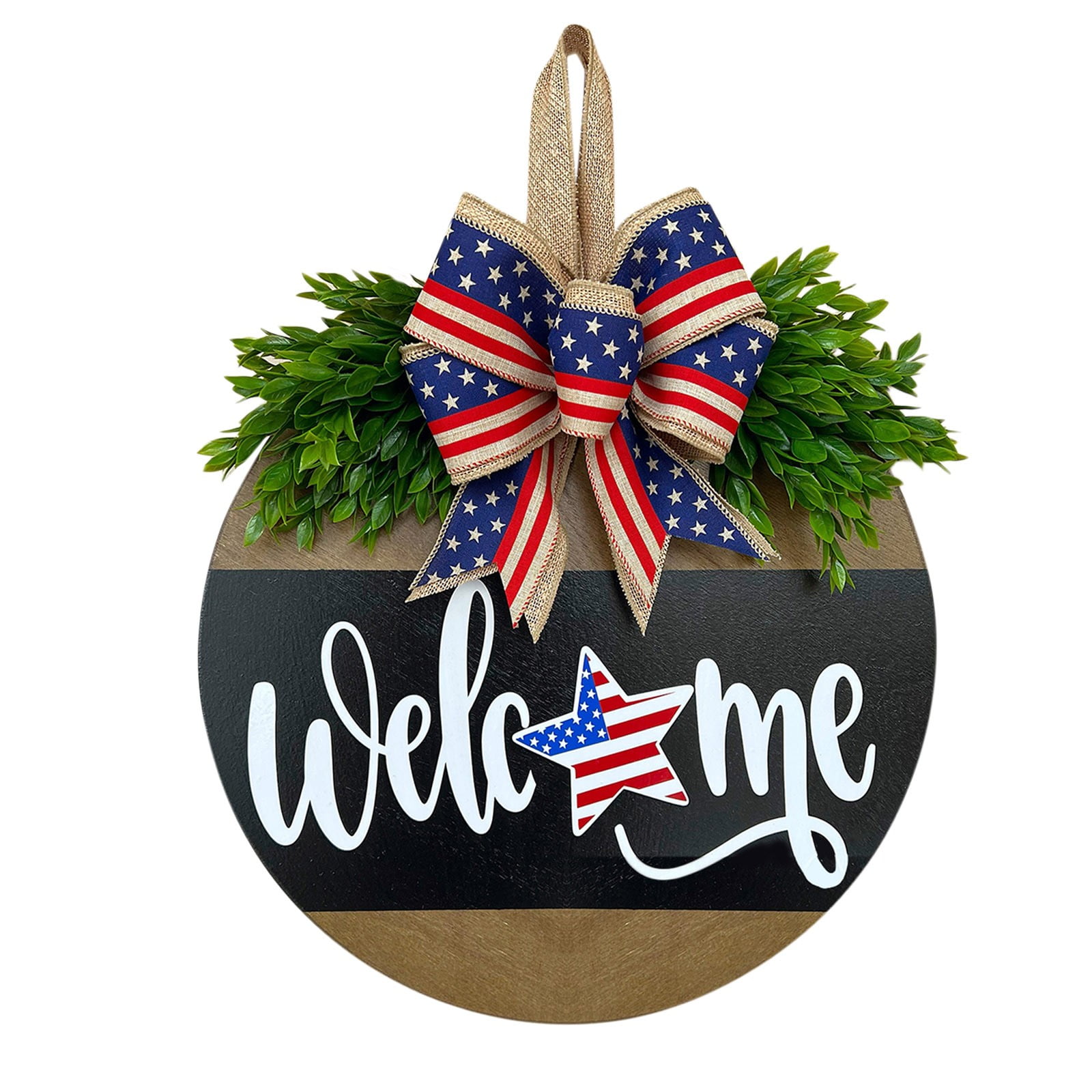 Independence Day Wooden Round Patriotic Decoration Rustic Farmhouse ...