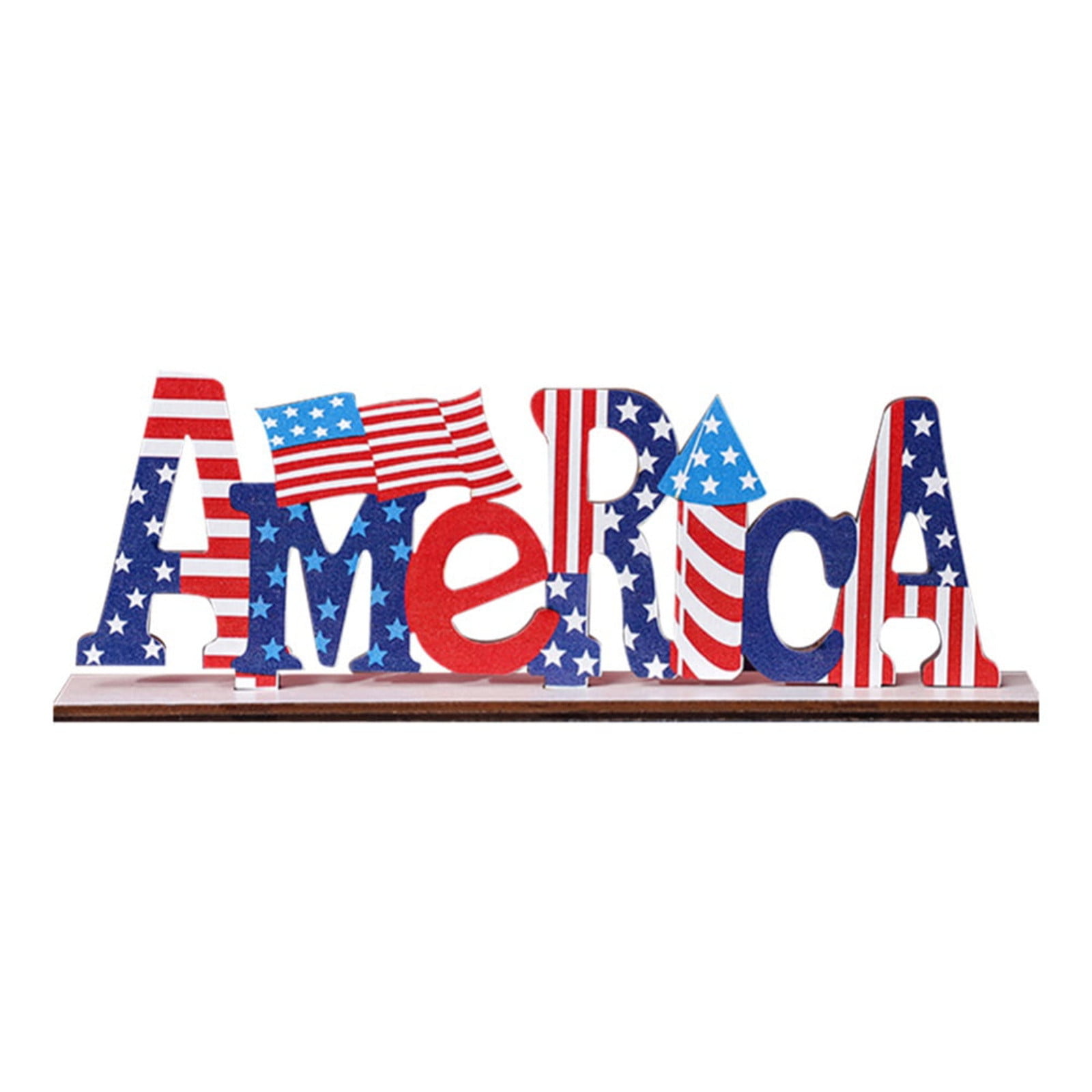 Independence Day Wooden Table Sign 1PC 2025 DIY Patriotic Patriotic ...