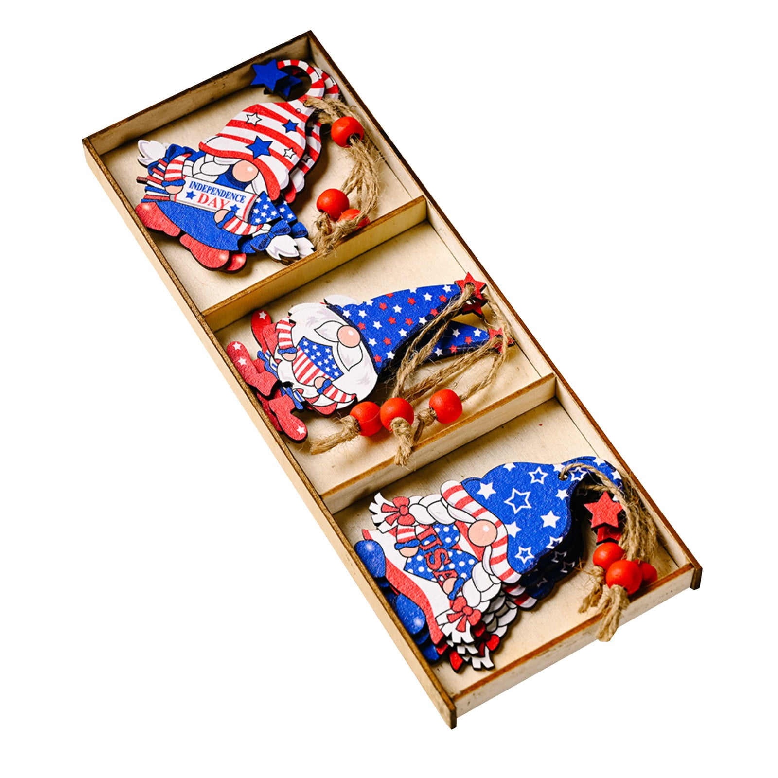 Independence Day Wooden Table Sign Patriotic 2025 Red 9PC Memorial Day ...