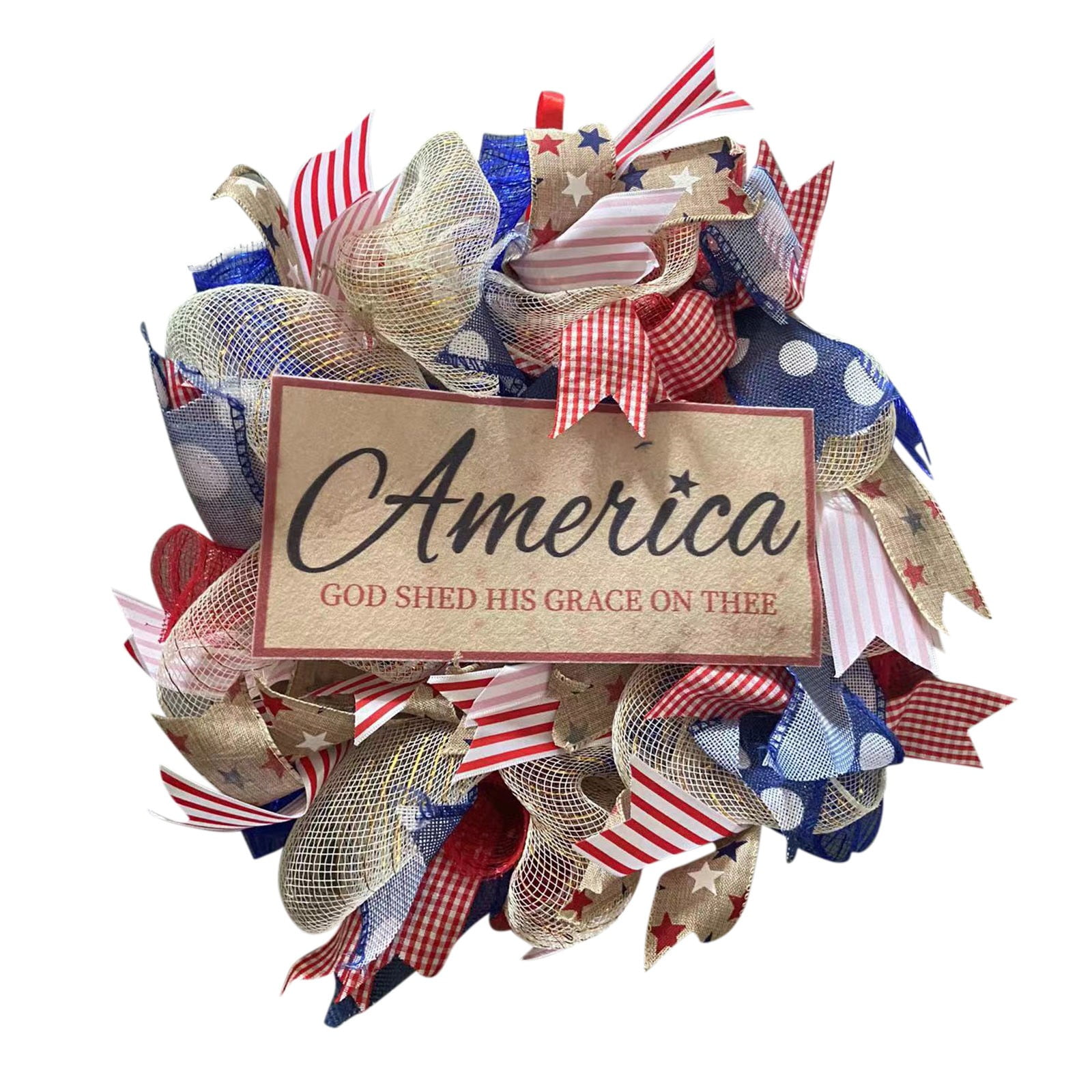 Independence Day Wreath 2025 15.7Inch Giant Patriotic Americana Decor ...