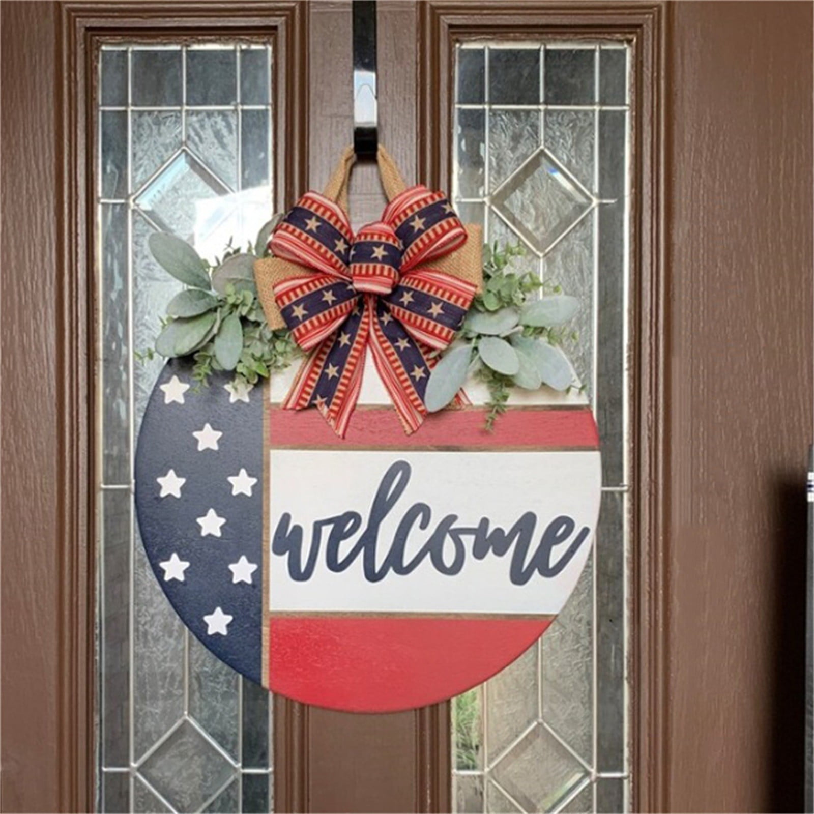 Independence Day welcome Independence Day Door Sign Wooden Patriotic ...
