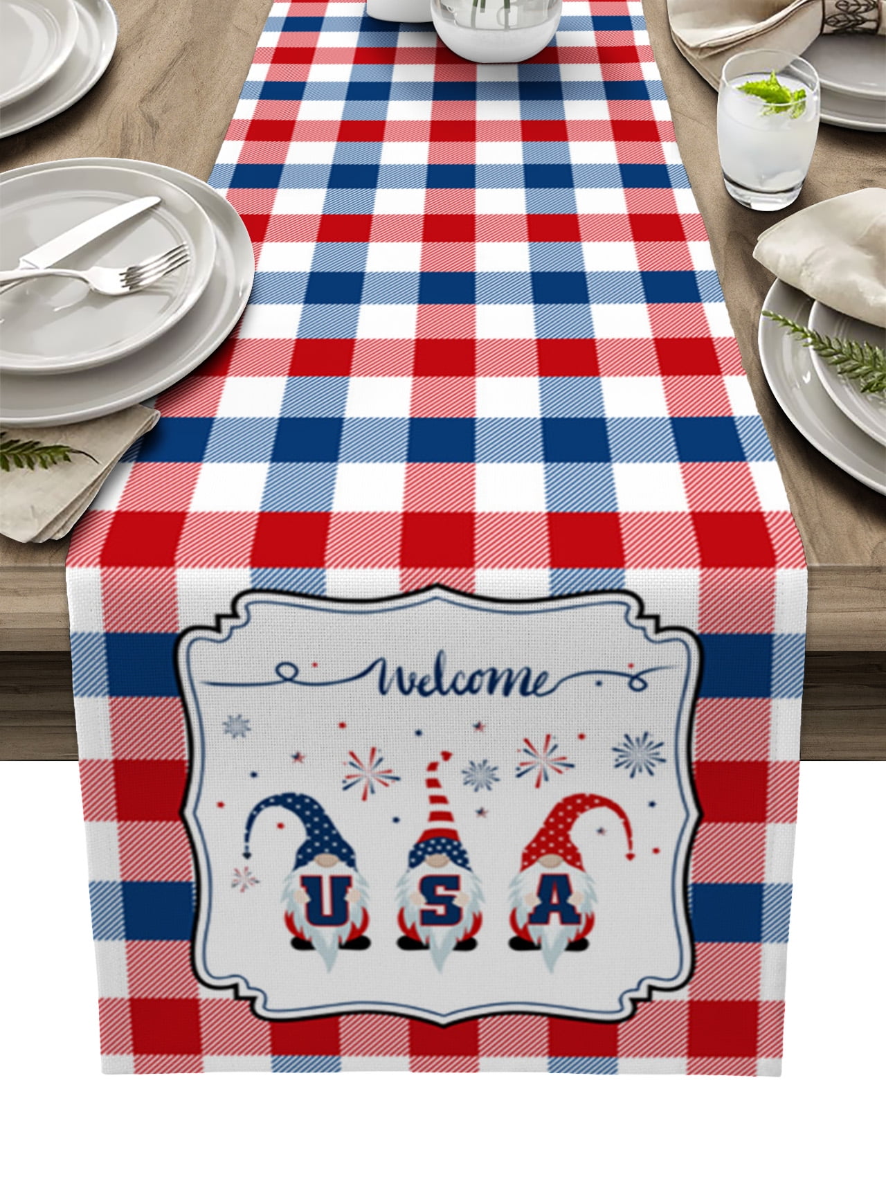 Independence Gnomes Cerebration Welcome Table Runner 108 Inches, Blue ...