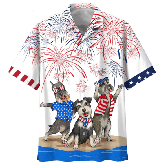 Independence Is Coming Hawaiian Shirt, Miniature Schnauzer Hawaii Aloha ...