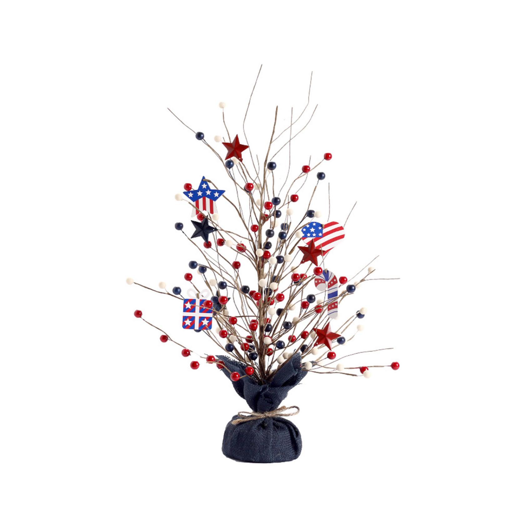 Independence Table Tree Red White Blue Berry & Star Table Tree for 4th ...