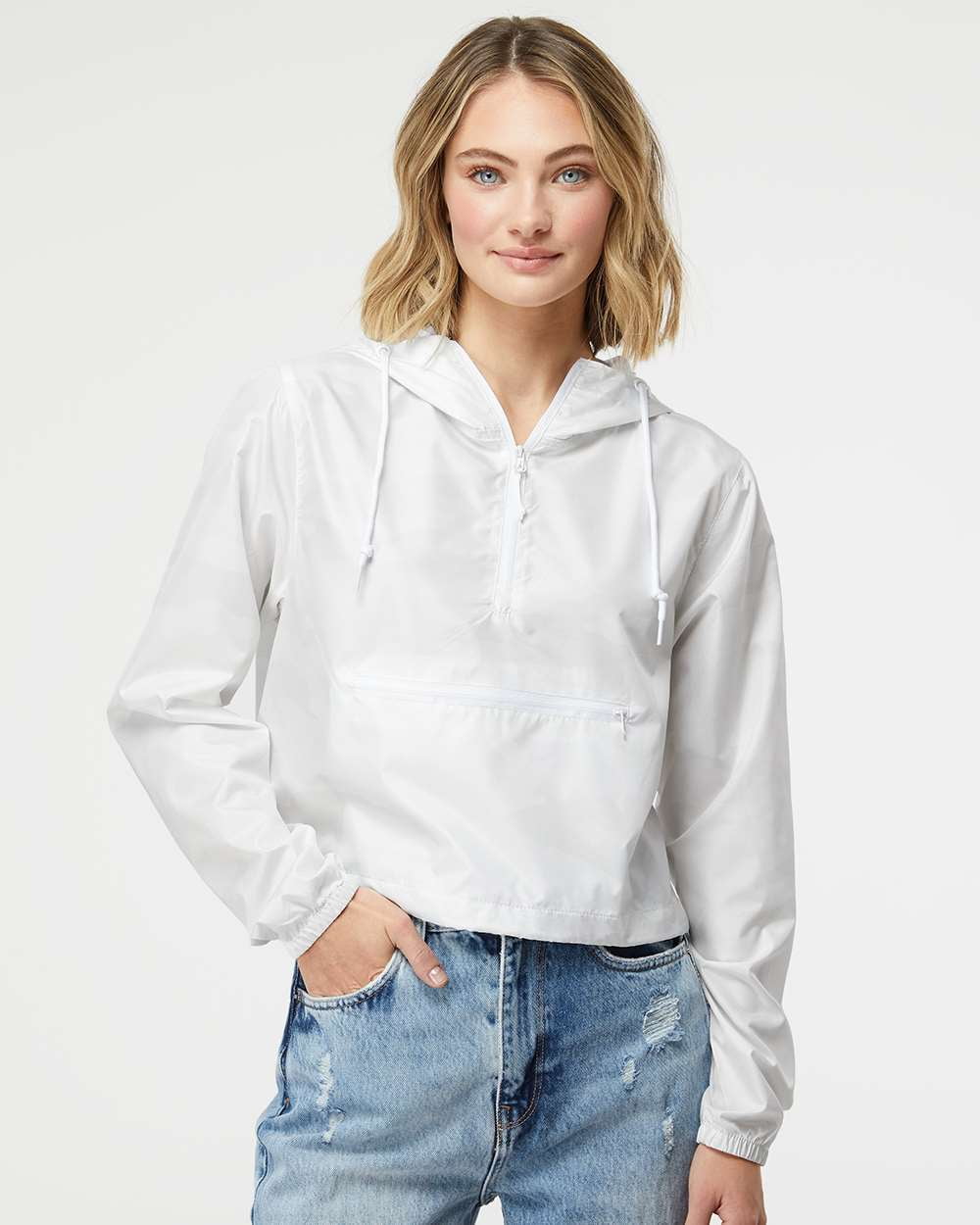 Independent Trading Co. Women's Lightweight Quarter-Zip Pullover Crop ...