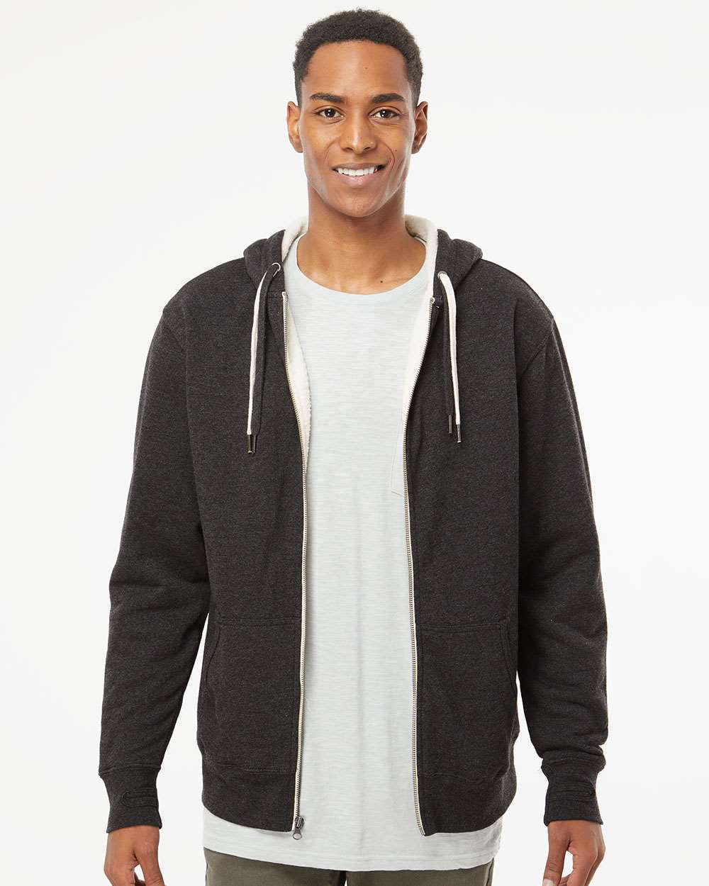 Independent Trading EXP90SHZ Unisex Heavyweight Sherpa Lined Heather ...
