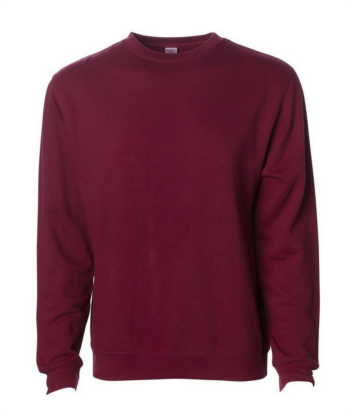 Independent Trading SS3000 Midweight Crew Neck Sweatshirt-Maroon-XS ...