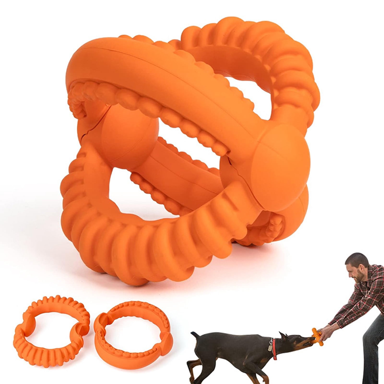 Indestructible Dog Chew Toy for Aggressive Chewers Interactive Rubber ...
