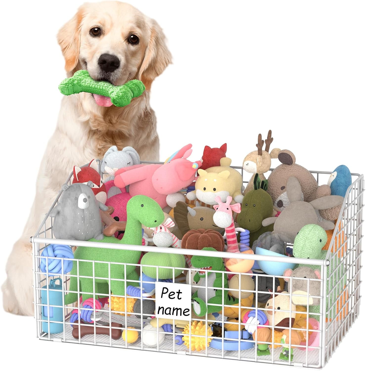 Indestructible Dog Toy basket, Large Toy Box for Dogs,Pet Toy Bin Dog ...