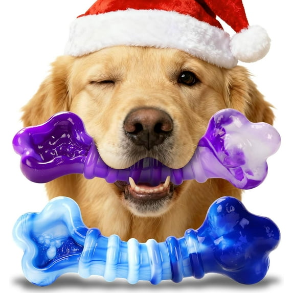 Indestructible Dog Toys for Aggressive Chewers: 2-Pack Tough Chew Toy ...