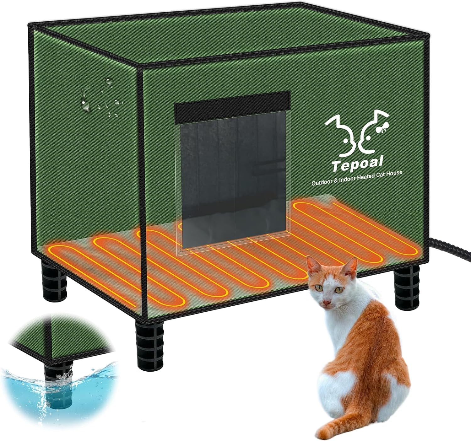 Indestructible Heated Cat House for Outdoor Cats in Winter, 100% ...