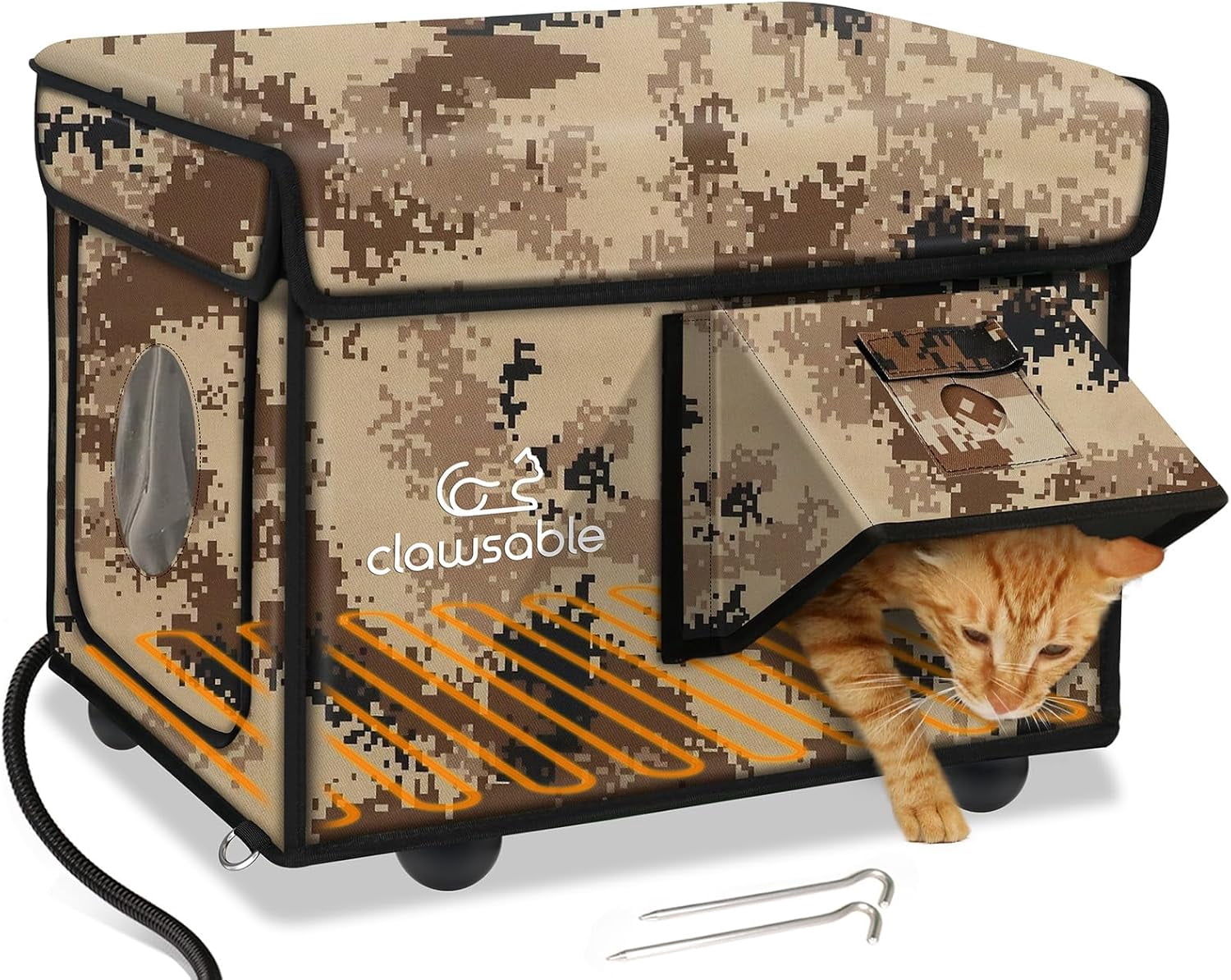 Indestructible Heated Cat House for Outside Cats Winter, 100% ...