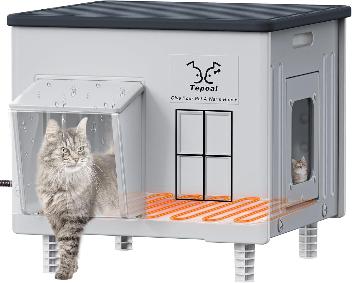 Indestructible Heated Cat House for Outside - Extremely Waterproof ...