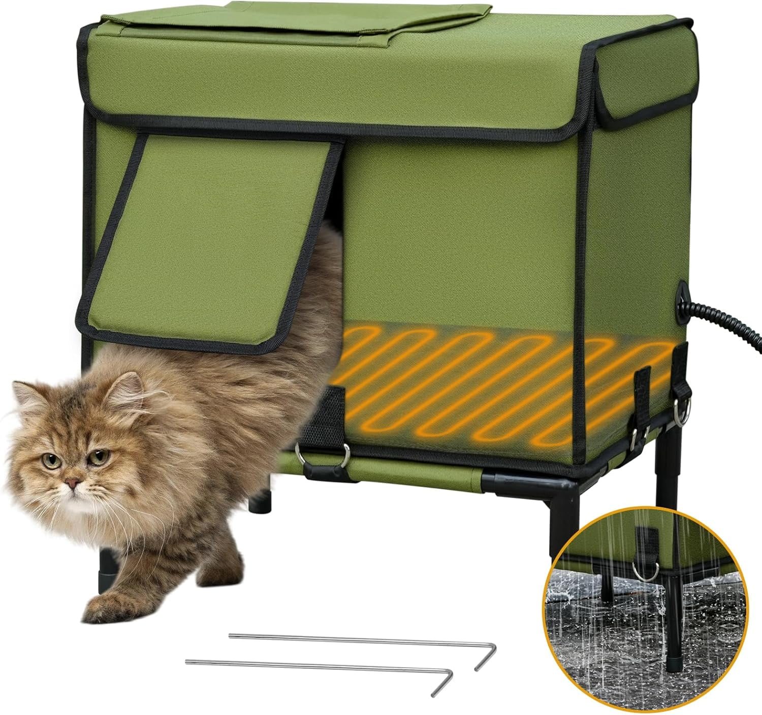 Indestructible Heated Cat House for Outside in Winter, 100% ...