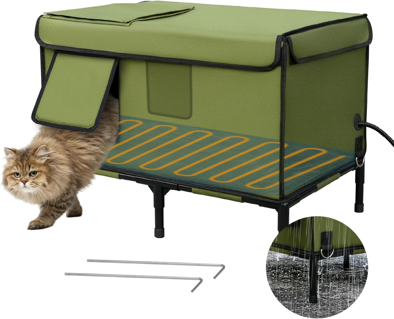 Indestructible Heated Cat House for Outside in Winter, 100% ...