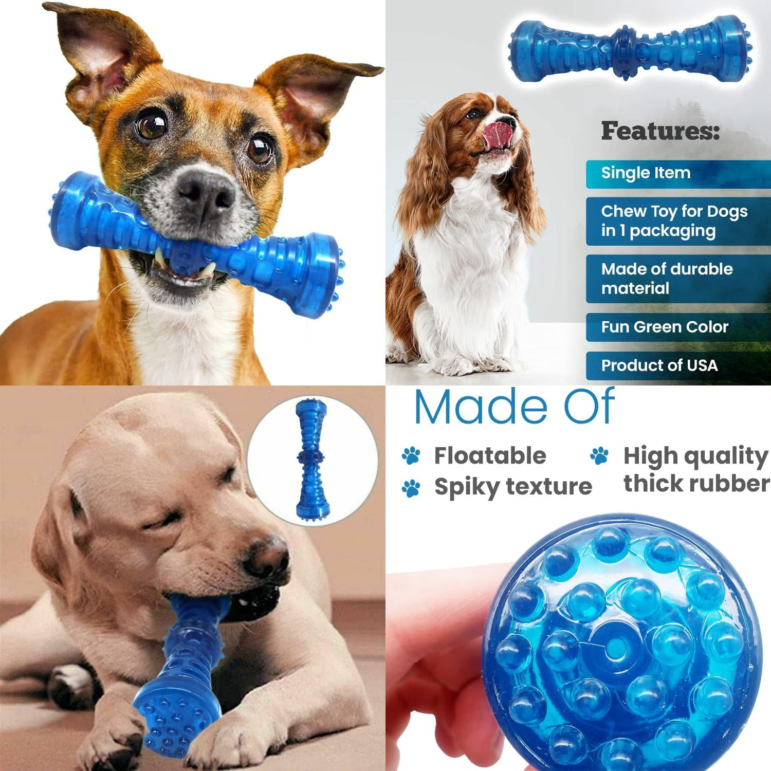 Indestructible Interactive Blue Dog Chew Toy is the Ultimate Choice for ...