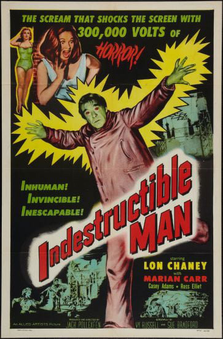 Indestructible Man Movie Poster 12x16 Print on Metal Sign 12in x 16in ...