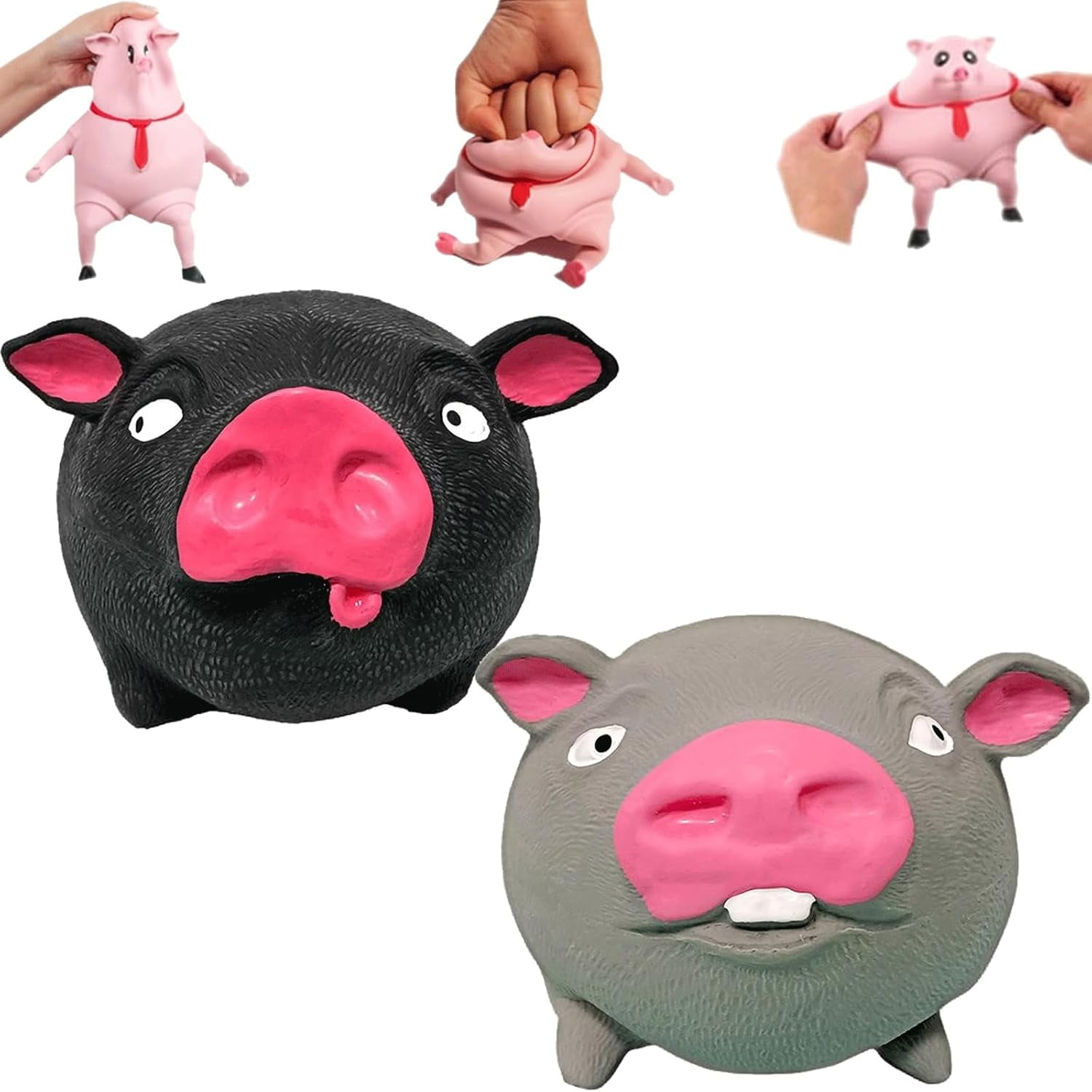 Indestructible Pig, Stretchy Glue-Sand Filled Rubber Pig, Latex Piglet ...
