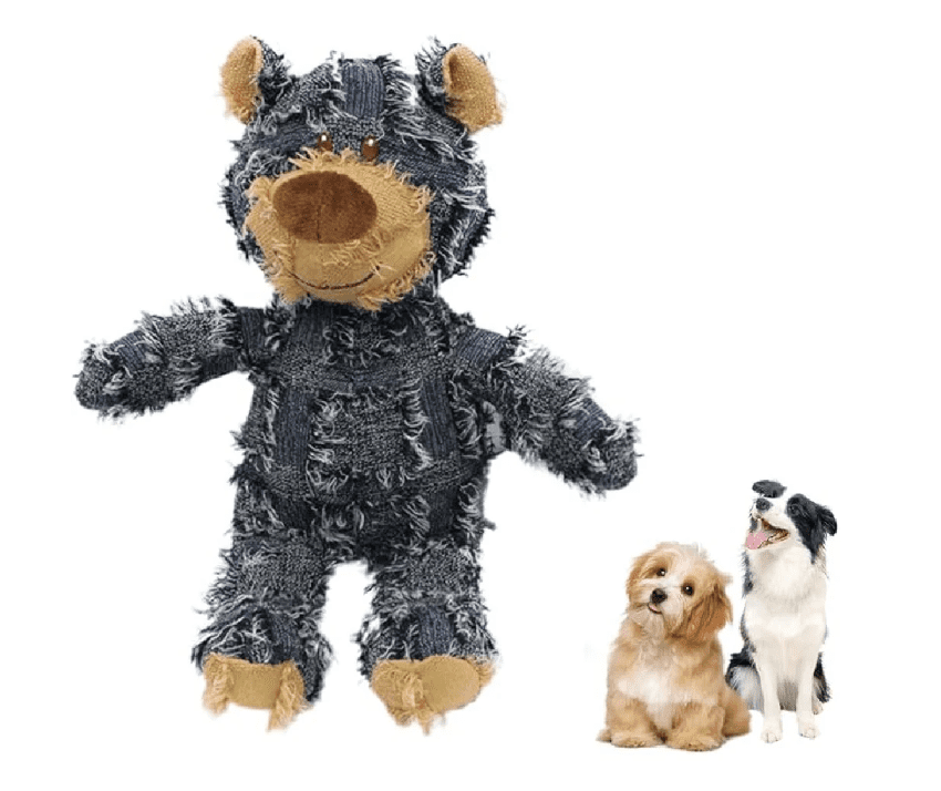 Indestructible Robust Bear Toy – Plush Squeaky Interactive Dog Toy for Heavy Chewers ...