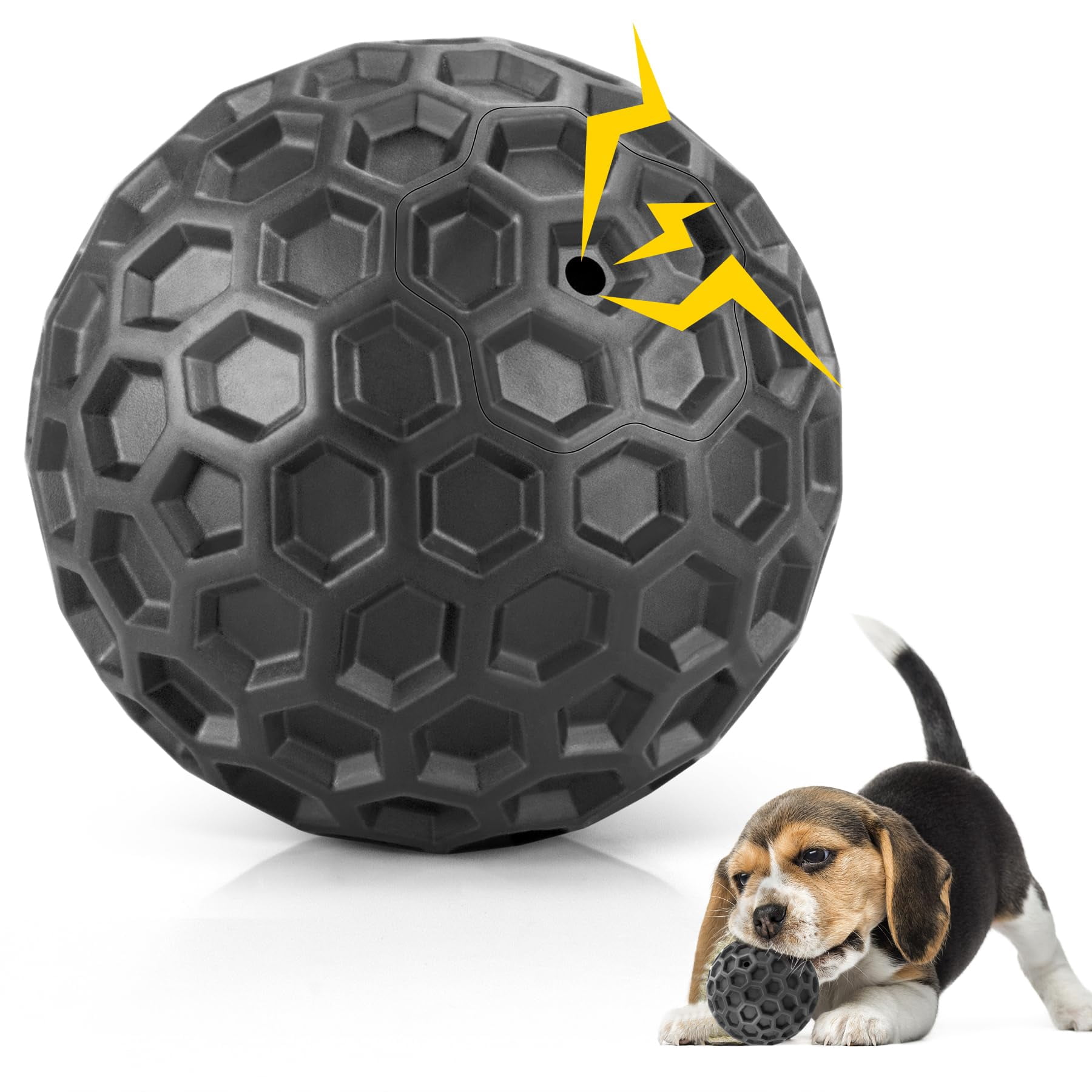 Indestructible Squeaky Dog Ball, Relieves Anxiety, Cleans Teeth ...