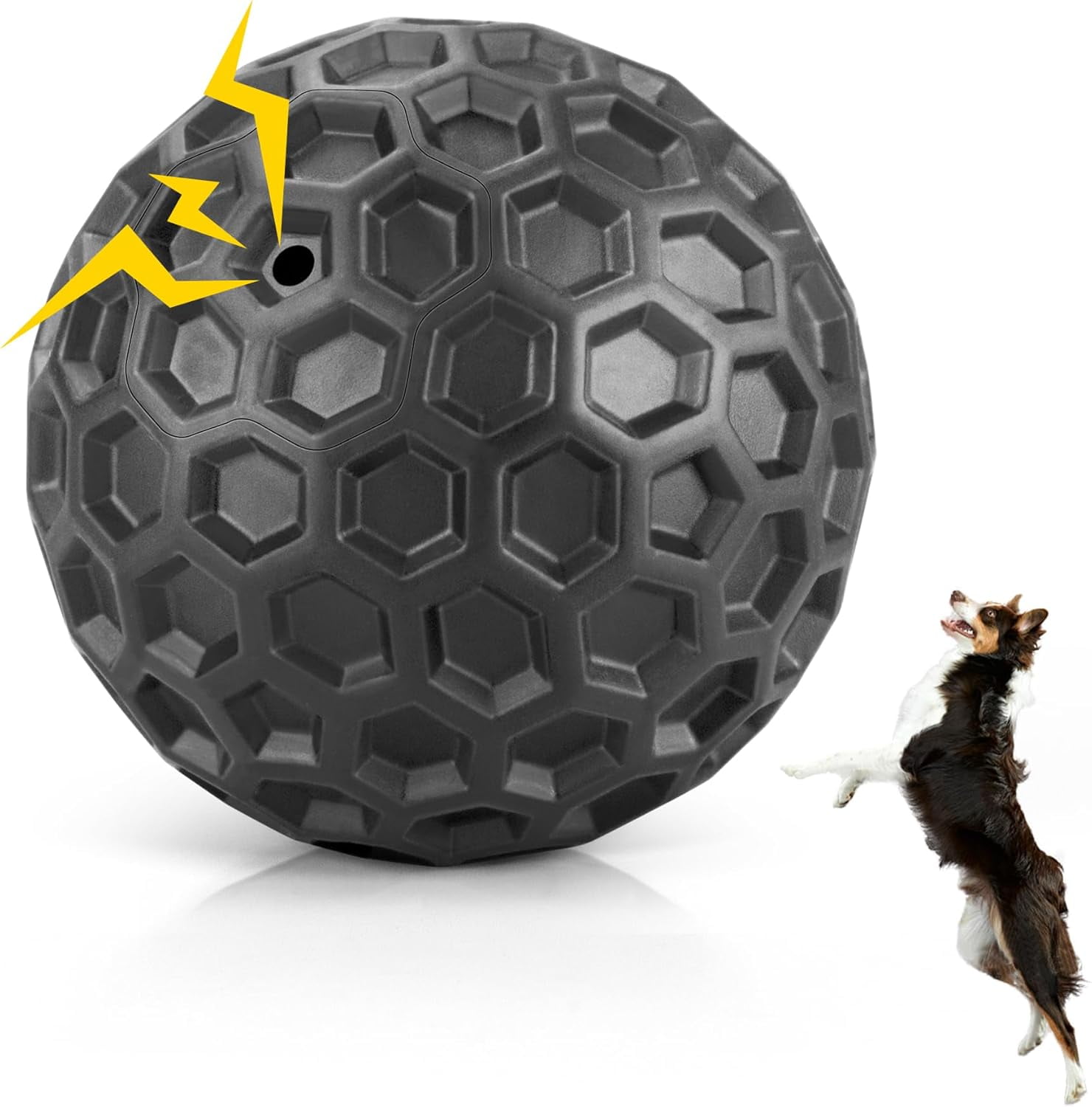 Indestructible Squeaky Dog Ball, Relieves Anxiety, Cleans Teeth ...