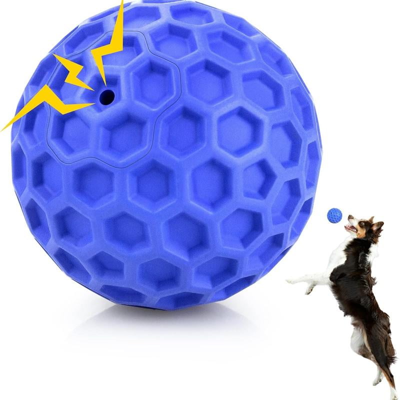 Indestructible Squeaky Dog Ball, Relieves Anxiety, Cleans Teeth ...
