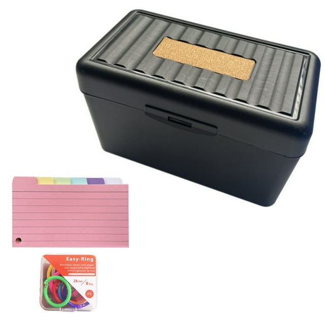 Index Card Holder, Boriyuan Black Small Note Card Storage Box with ... Index Card Holder, Boriyuan Black Small Note Card Storage Box with ...