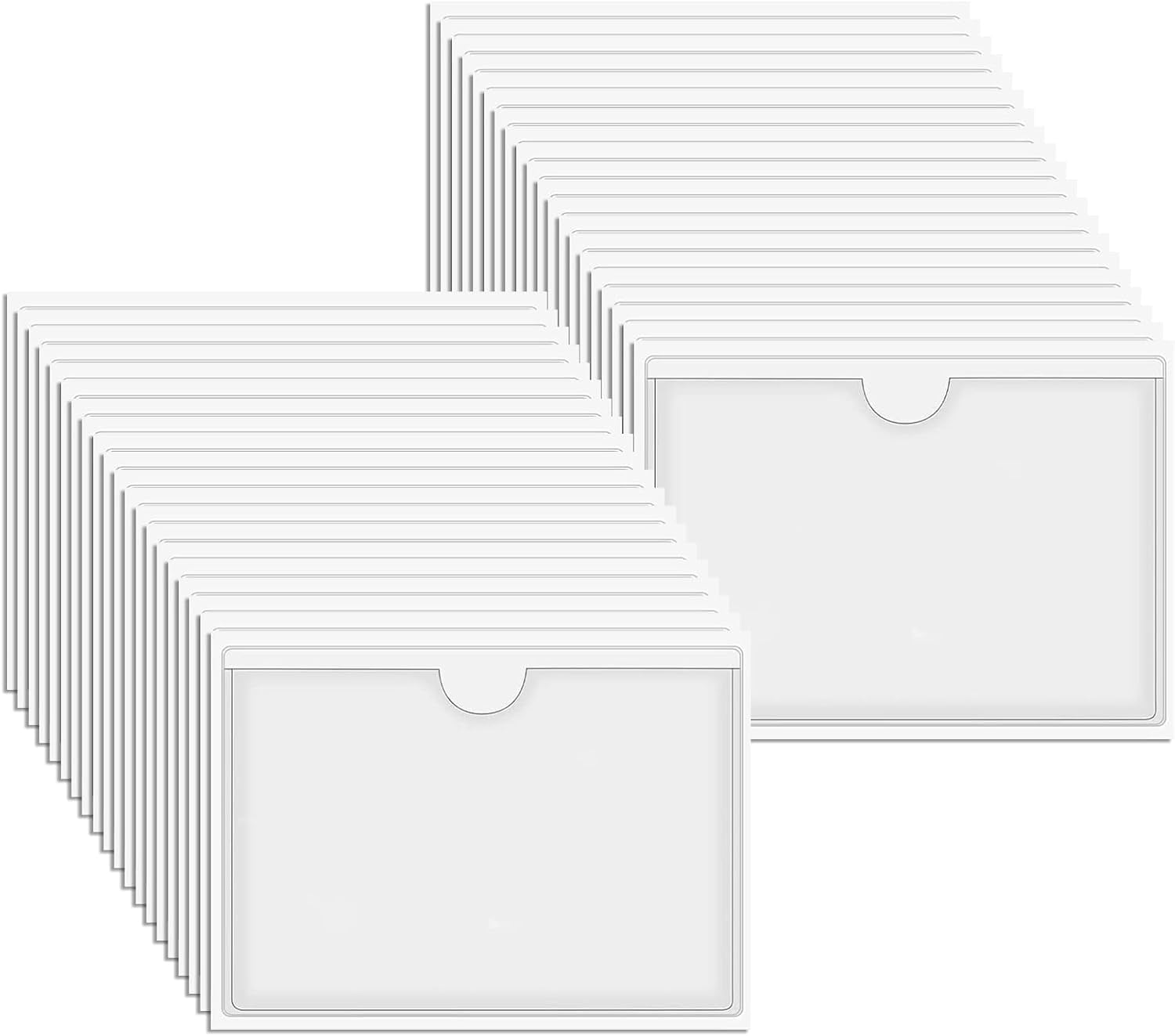 Index Card Pockets 40pcs Self Adhesive Label Holders Display Business ...